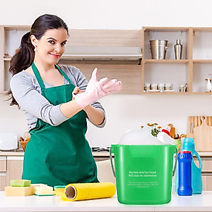 Yaomiao 4 Pcs Cleaning Bucket 3 Quart Small Sanitizing Square Bucket Detergent Pail with Measurements Spout and Handle for Home Commercial Use Restaurant Kitchen Office School (Green)