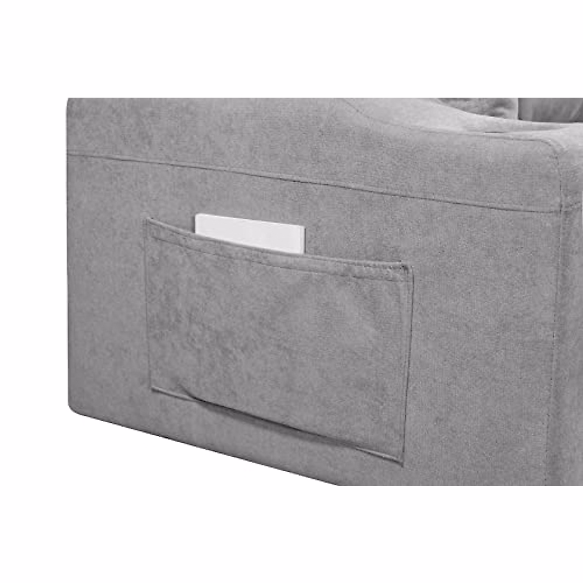 Cotoala L-Shape Sectional Sofa with Pull-Out Bed and Storage Space, Right Chaise Longue Convertible Sleeper Couch w/ 2 Cup Holders & Side Pockets, for Living Room, Apartment, 92", Gray