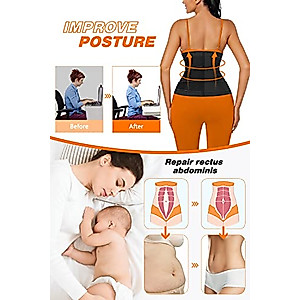 Phateey Waist Trainer for Women Lower Belly Fat Corset Waist Cincher Trimmer Belt Sport Girdle for Workout Fitness - 3 Straps