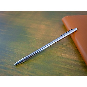 olpr. Ballpoint Pen, Mini Writing Pen for Daily Notes, Extra Small Pen, Pocket Pen, Minimalist Pens, Small Pen for Travelers, Writing Tool, Compact Silver Pen