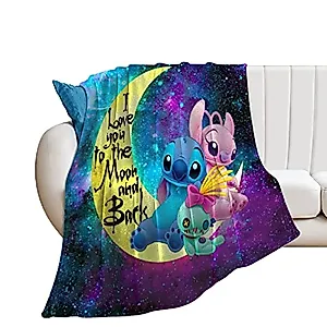 Hiccickm Cute Throw Blanket for Girls,Lightweight Cartoon Blanket Plush Flannel ​Blanket for Boy Adults Bed Chair Car Sofa Couch Bedroom 50"x40"