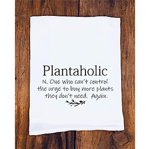 Funny Tea Towel | Plantaholic Noun One Who Can’t Control The Urge To Buy Plants They Don’t Need | Mother Sister| Best Friend | Birthday Gift