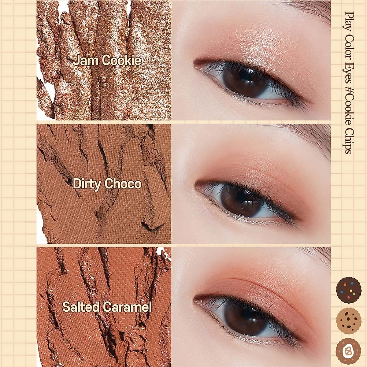 ETUDE Play Color Eyes #Cookie Chips | 9 Shade Eyeshadow Palette With Daily Brown & Sparkly Glitter Colors | Easy- Blendable Daily Eye Palette | K-beauty