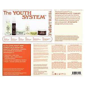 Youth To The People The Youth System - 6 Piece Set with Superfood Cleanser, Face Oil, Moisturizer, Vitamin C Serum, Eye Cream, Energy Facial - Vegan Skincare Kit