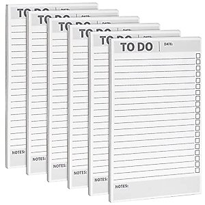 6 Pack To Do List Notepads, Daily Reminder Checklist (8.5 x 5.5 In, 60 Sheets Each)