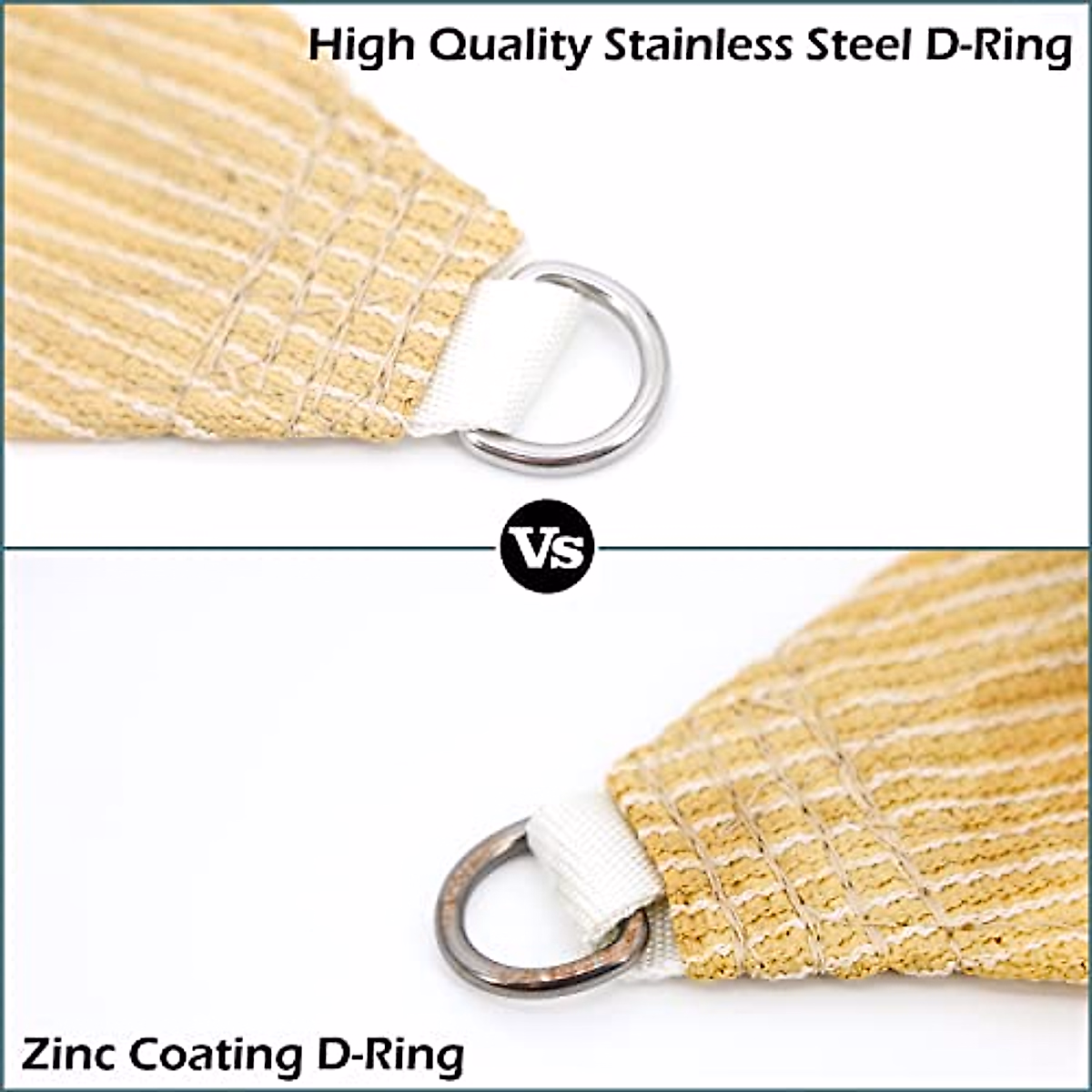 Royal Shade 24' x 24' x 24' Brown Triangle Sun Shade Sail Canopy Outdoor Patio Fabric Screen Awning RTAPT24-95% UV Blockage, Heavy Duty, Water & Air Permeable (We Make Custom Size)