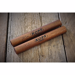 Professional Mahogany Wood Claves Musical Instrument | Set of 2 claves, size 8" X 1" | Smooth Finish | Solid Hardwood Percussion Instrument | Warm Musical Tone | Handmade in USA by Kopf Percussion