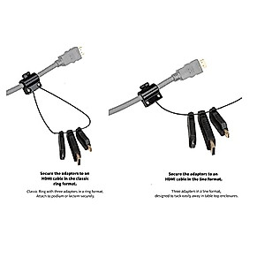 LibertyAV HDMI Adapter Ring with DisplayPort, Mini DP & USB-C adapters Provide Device connectivity by DigitaLinx for Conference Rooms. PC, Laptop, iPad, MacBook Pro, Galaxy, Chromebook.