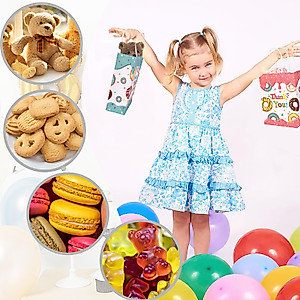 JOHOUSE 24PCS Donut Gift Bags, 5.5x2.8x8 inches Paper Gift Bags with Handles Party Favor Bags Paper Shopping Bags, Birthday Gift Bags, Colorful Retail bags, Recyclable Bags, Thank you Gift Bags