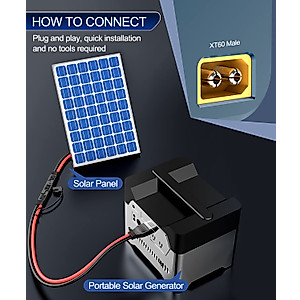 ELECTOP 10AWG SAE to XT60 Connector Extension Cable, SAE Plug XT60 Female Adapter Charger Solar Panel Cable Connector Kit for Solar Generator Portable Power Station with SAE Polarity Reverse Adapter