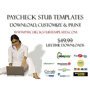 Buy Online This Easy To Use Paycheck template Payroll stub software program that makes creates paycheck stubs for anyone ANYTIME!
