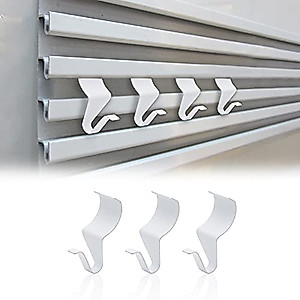 Jersvimc 24 Pack No-Hole Needed Vinyl Siding Hooks, White Vinyl Siding Hangers Metal Vinyl Siding Clips Stainless Steel Wall Hanging Hooks for House Outdoor Light Decorations