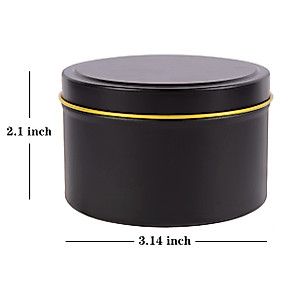 Edamame Candle Tin 24 Pcs,8oz,Candle Containers,Candle Jars for Candle Making,Arts&Crafts,Storage&More -Black