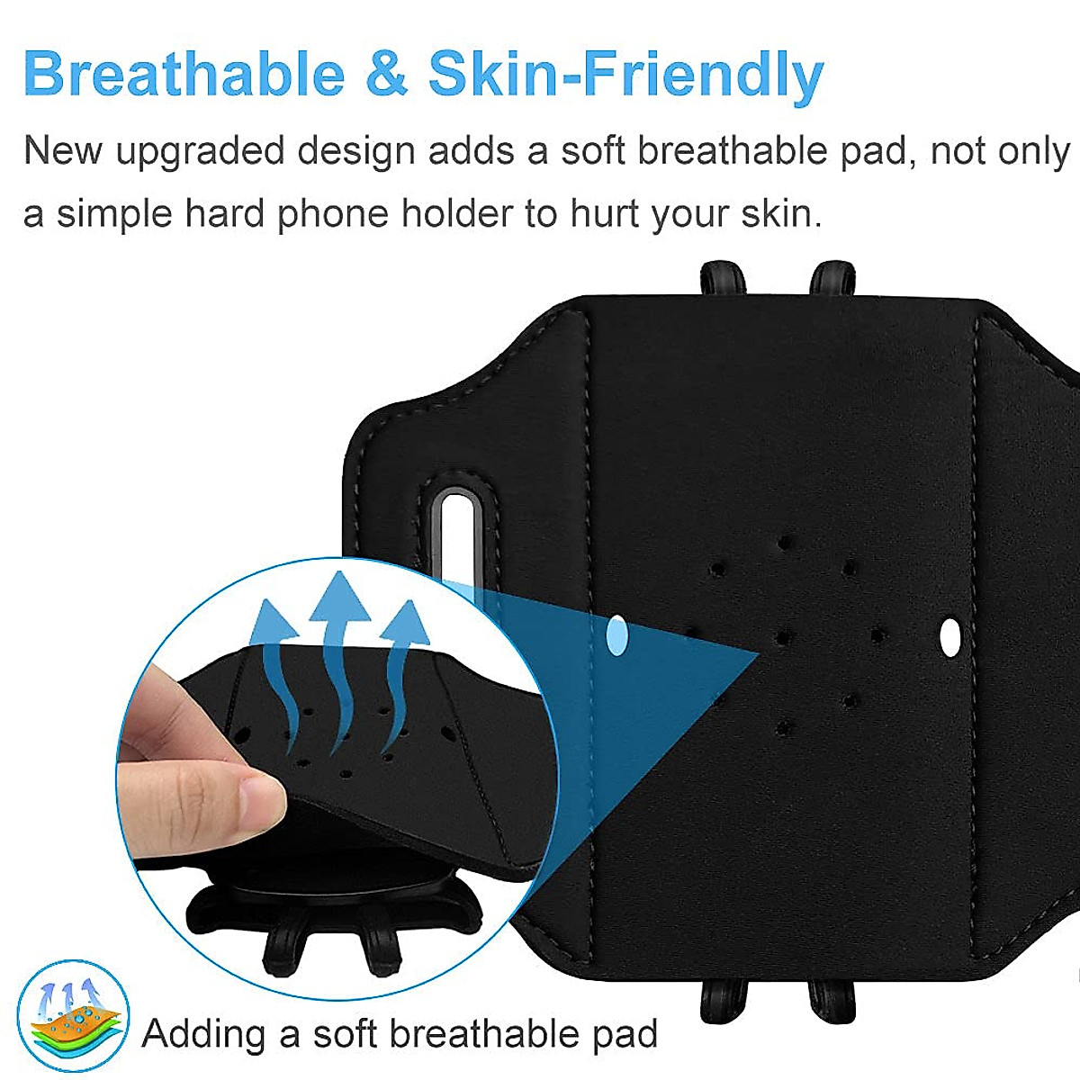 BUMOVE Rotatable Armband for iPhone 15 14 13 12 Pro Max Plus, Samsung Galaxy S24 S23 S22 Ultra Note, with Airpods Pro Holder Running Arm Band(Black)