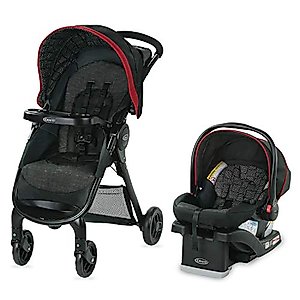 Graco FastAction SE Travel System | Includes FastAction SE Stroller and SnugRide 30 LX Infant Car Seat, Hilt 2 Piece Set(Pack of 1)