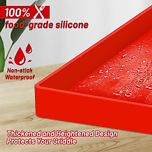28" Silicone Griddle Mat, Heavy Duty Food Grade Silicone Grill Mats Covers for Blackston 28 Inch, Protect Griddle from Insects, Debris, and Rust（Red）