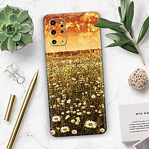 DesignSkinz Vintage Glowing Orange Field Protective Vinyl Decal Wrap Skin Cover Compatible with The Samsung Galaxy S20 (Screen Trim & Back Glass Skin)