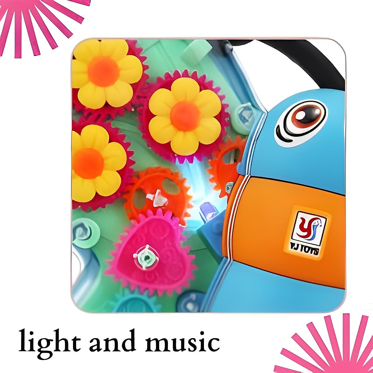 ABK Transparent Toy Car - with visible colored moving Gear System, Light and Sound Transparent Electric Car Toy Light Music LED Light Effects (Butterfly Car)