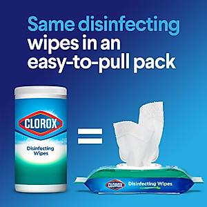 Clorox Disinfecting Wipes, Bleach Free Cleaning Wipes, Multi-surface Wipes with Moisture Seal Lid, Easy Pull Wipes Pack, Fresh Scent, 75 Wipes (Pack of 3) - Packaging May Vary