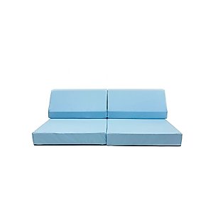 Foamnasium Blocksy Mini, Indoor Foam Playset 3 Piece Soft Toddler and Kids Active Play Couch for Crawling, Climbing, Fort Building and Jumping, Made in The US, Baby Blue