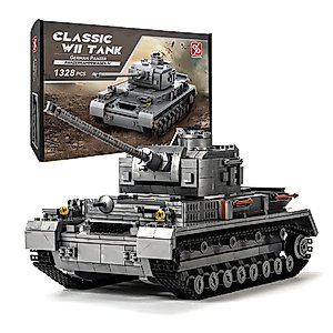 DAHONPA Panzer-Ⅳ Tank Army Building Block(1328 PCS),WW2 Military Historical Collection Model with Soldier Figures,Toys Gifts for Kid and Adult.
