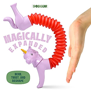 Boxgear 5-Pack Pop Tubes Mixed Animal Fidget Toys – Sensory Tubes for Toddlers – Cute Animal Sensory Fidget Toys for Girls and Boys – Stress-Relief Pop Sound Spring Toddler Sensory Toys