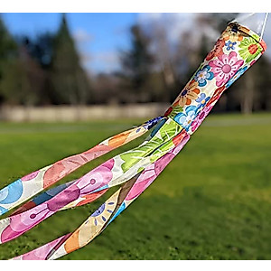 Madrona Brands Bright Flowers Windsock | Durable Outdoor Hanging Decoration | Yard, Garden, Patio, Home and More | 60-Inch
