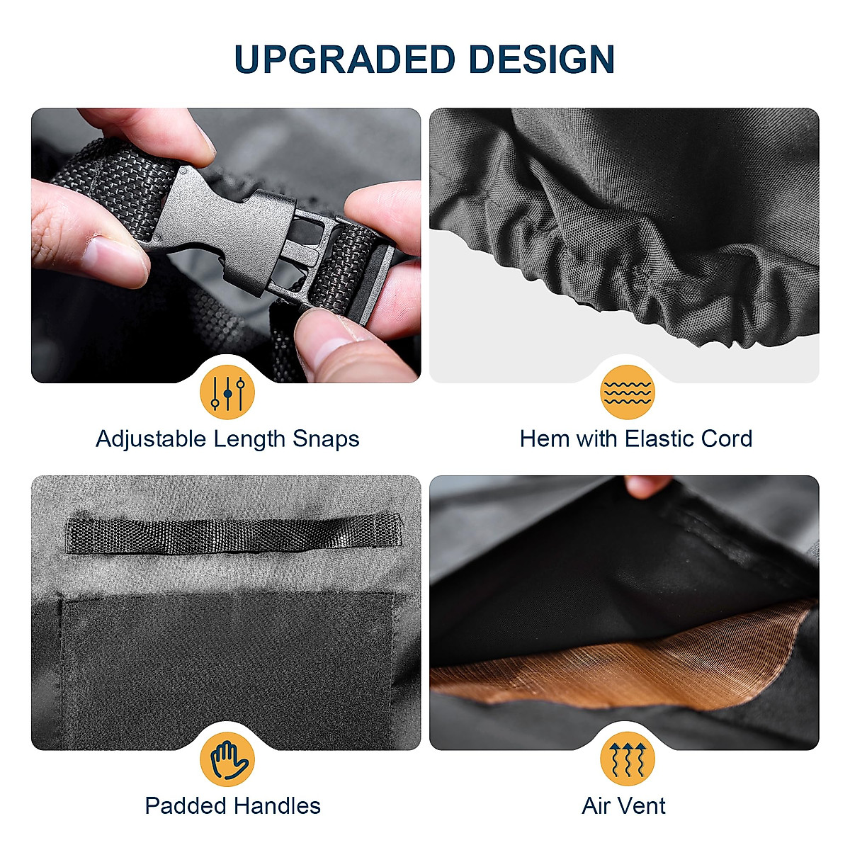 JOVISUNSHADE Round Patio Furniture Covers,100% Waterproof Outdoor Furniture Cover，Round Table Cover Outdoor Waterproof Anti-Fading Cover For Outdoor Furniture Set, Uv Resistant, (Black, 84"Diax28"H)