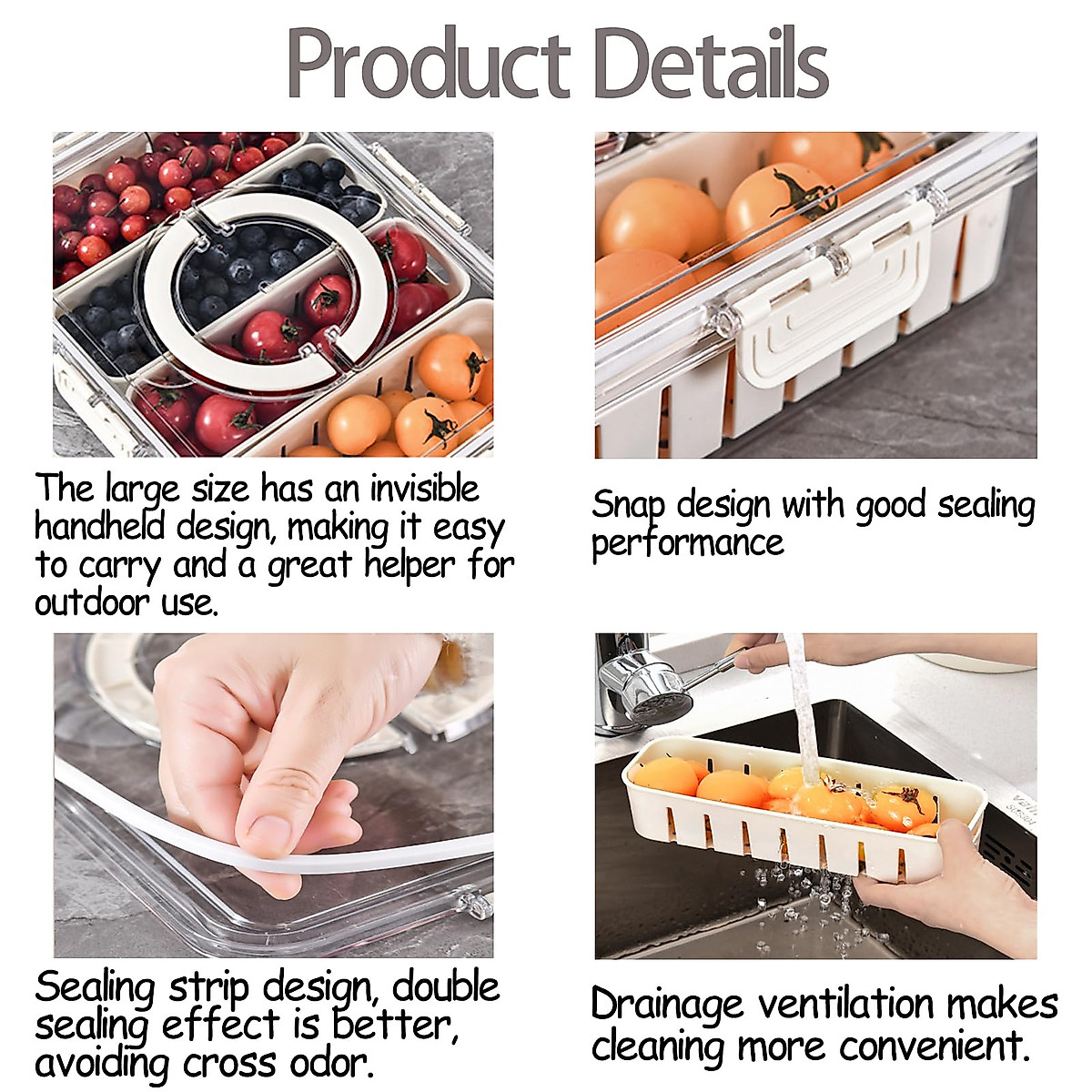 WONSURE Fridge Organizer,Stackable Food Storage Container With Vented Lids And Removable Drain Tray for Refrigerator Organizer and Storage Clear for Food, Drinks, Vegetable