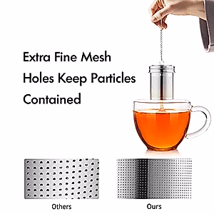 House Again 2 Pack Tea Infuser, Extra Fine Mesh Tea Infusers for Loose Tea, 18/8 Stainless Steel Tea Strainer with Extended Chain Hook, Tea Steeper for Brew Tea, Spices & Seasonings