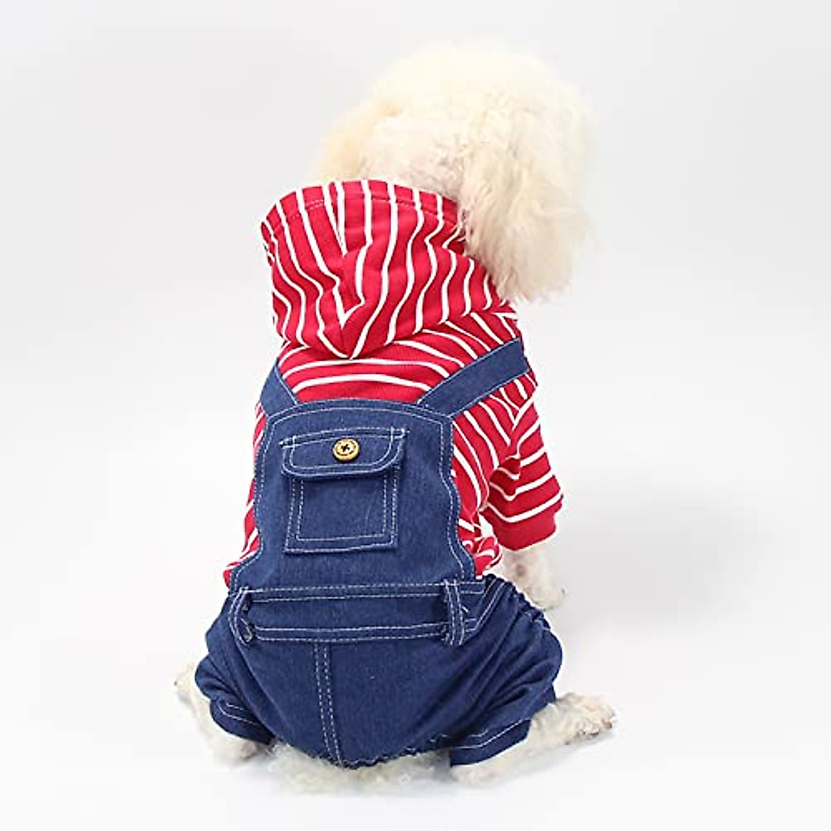 Sweatshirt for Dog Girl Fat Classic Four Piece Elastic Jeans Dog Clothes Legged One Stripe Pet Clothes Small Dog Sweater