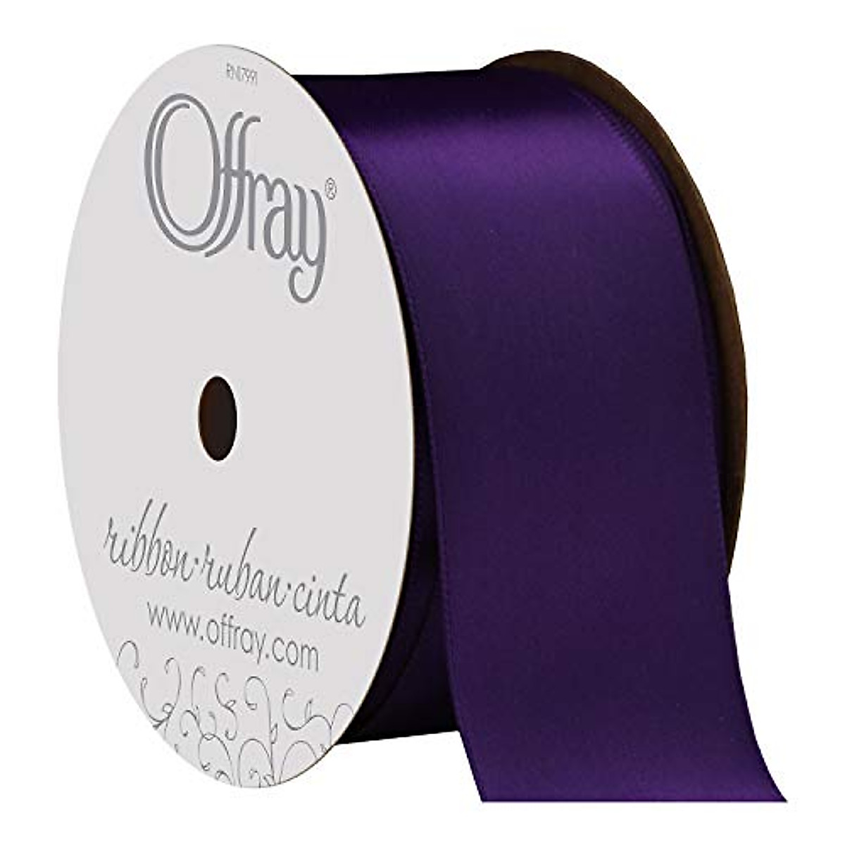 Offray Single Face Satin Craft Ribbon, 1 1/2-Inch x 12-Feet, Regal Purple