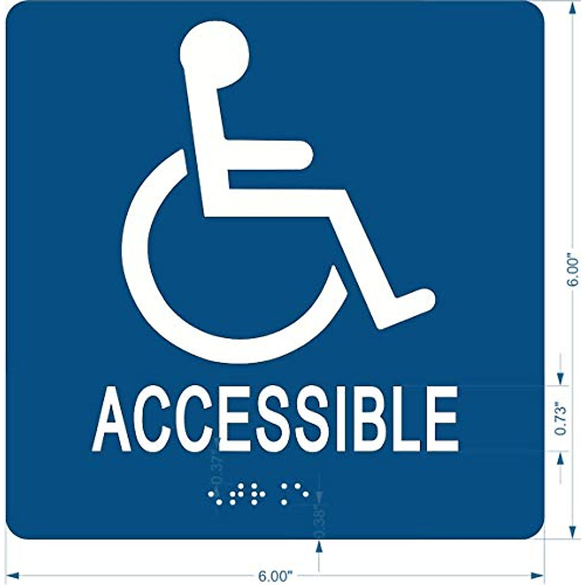ADA Compliant Accessible Entrance Sign with Braille 6"x6"