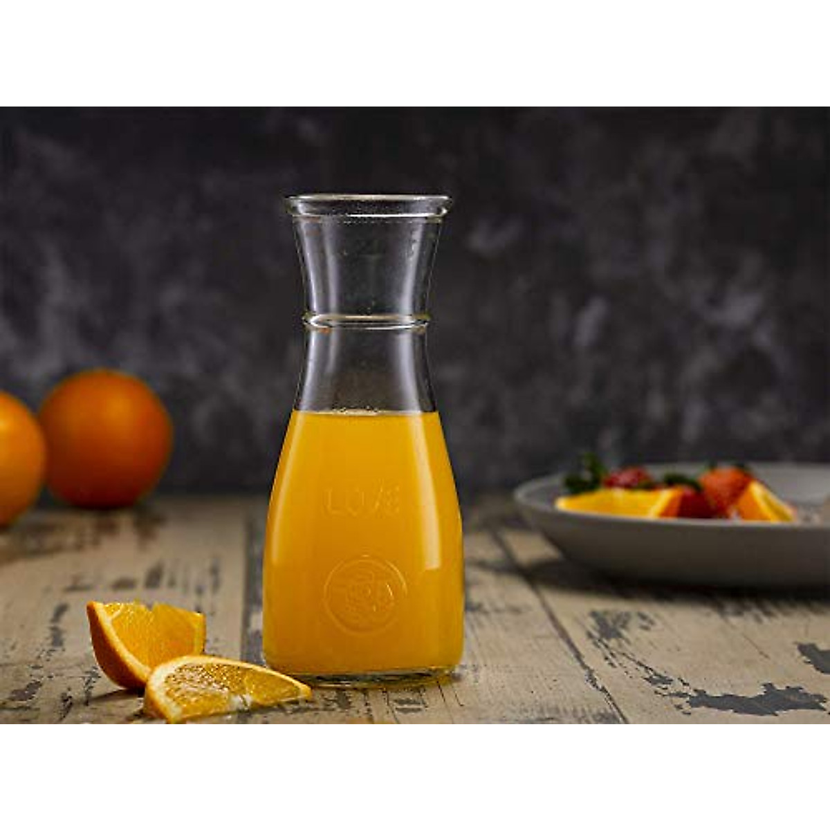500 ml Carafe Pitcher Glass - 6 Pack - The LOVE Drink, Juice, Glass Water Pitcher & Water Carafe - Elegant Wine Decanter & Mimosa Bar Set - Easy Grip Neck & Wide Mouth for Pouring by Kitchen Lux
