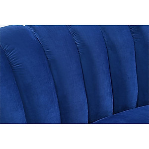 Legend Vansen Velvet Sofa for Living Room Oversized Round Shape Sectional, 142" L x 31" D x 36" H, Navy Blue