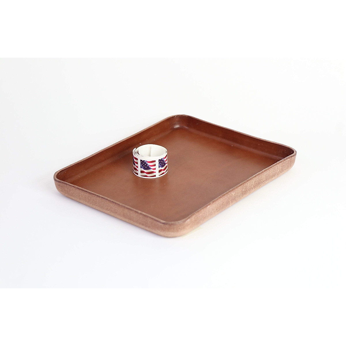 Molded Leather Valet Tray Large Perfect for storing daily essentials in modern space.