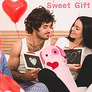 JIAJEGTGT Long Dog Plush Body Pillow, 24in Soft Dog Stuffed Animal Dog Plushies, Cute Dog Plush Pillow Stuffed Dog Doll Toys for Girlfriends Boyfriends