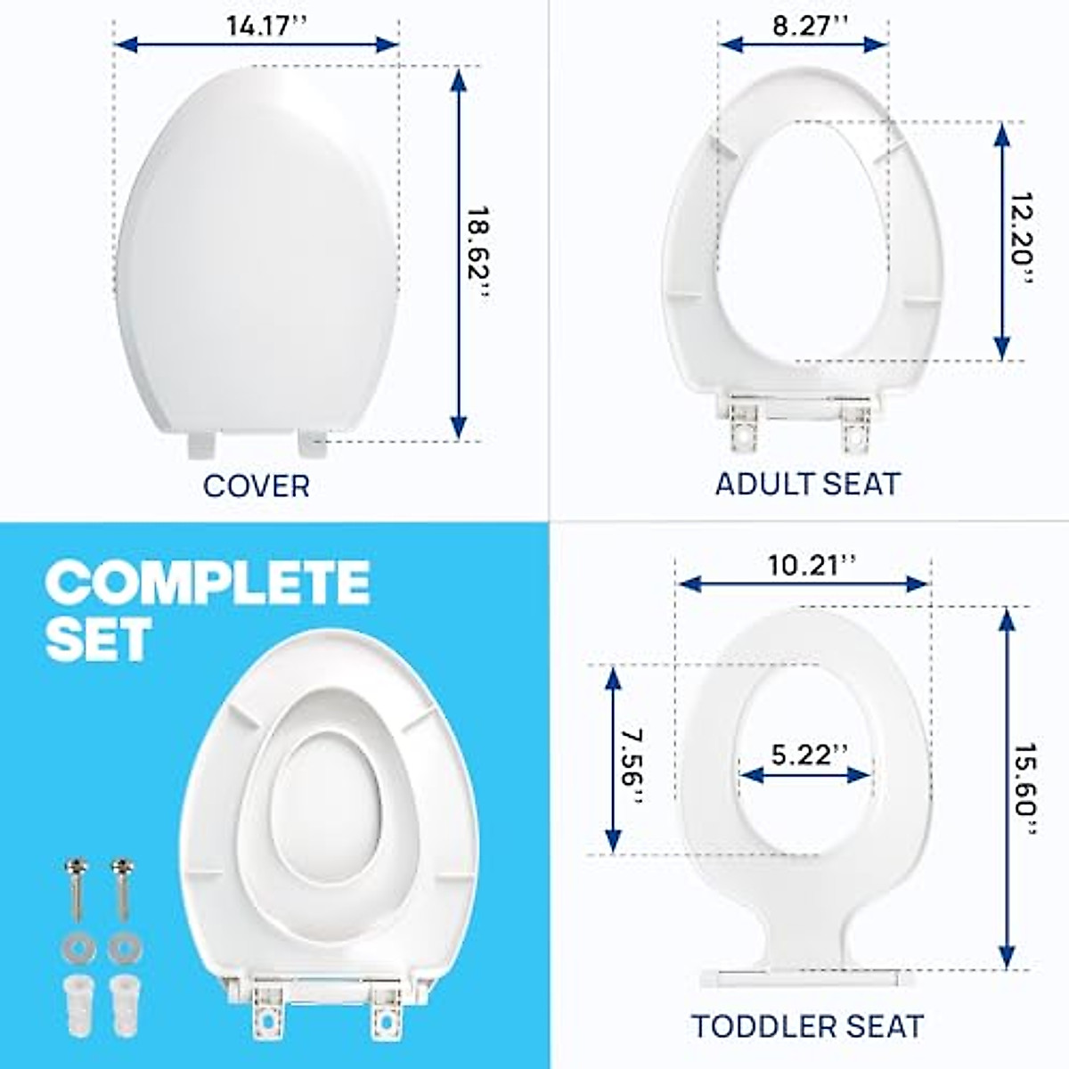 UMIEN Potty Training Toilet Seat 2 in 1 Toilet Seat For Toddlers & Adults – Kids Potty Training Easy To Install Elongated
