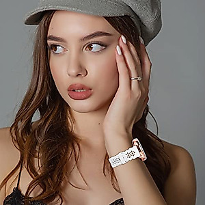 Bandiction 3 Pack 20mm Lace Silicone Band Compatible for Samsung Galaxy Watch 6 40/43/44/47mm, Watch 5 Pro 45mm, Classic 42mm 46mm/Watch 4 40mm 44mm/Watch 3 41mm/Active 40mm/Active 2 40mm 44mm Band