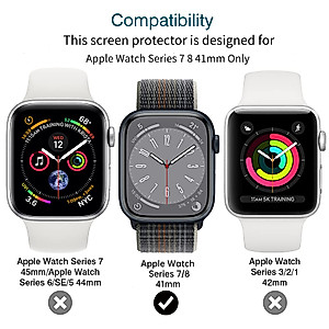 LK 6 Pack for Apple Watch 41mm / 40mm Screen Protector (Series 8 & 7 & 6) [Upgrade Flexible Film] Self-Healing, Ultra-thin Screen protector for Apple Watch 41mm, Touch Sensitive, Bubble Free