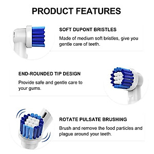 Toothbrush Heads Compatible with Oral B, 8 Pack Professional Electric Toothbrush Replacement Heads Medium Soft Dupont Bristles Precision Clean Brush Heads Refills