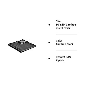 BB BLINBLIN Bamboo Soft and Breathable Duvet Cover for Weighted Blankets (60''x80'') - Black Print