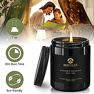 Scented Candles for Men - Lavender Eucalyptus Candles for Home Scented Aromatherapy Candles Stress Relief Gift for Women/Men Black Jar, Graduation Gift for Women