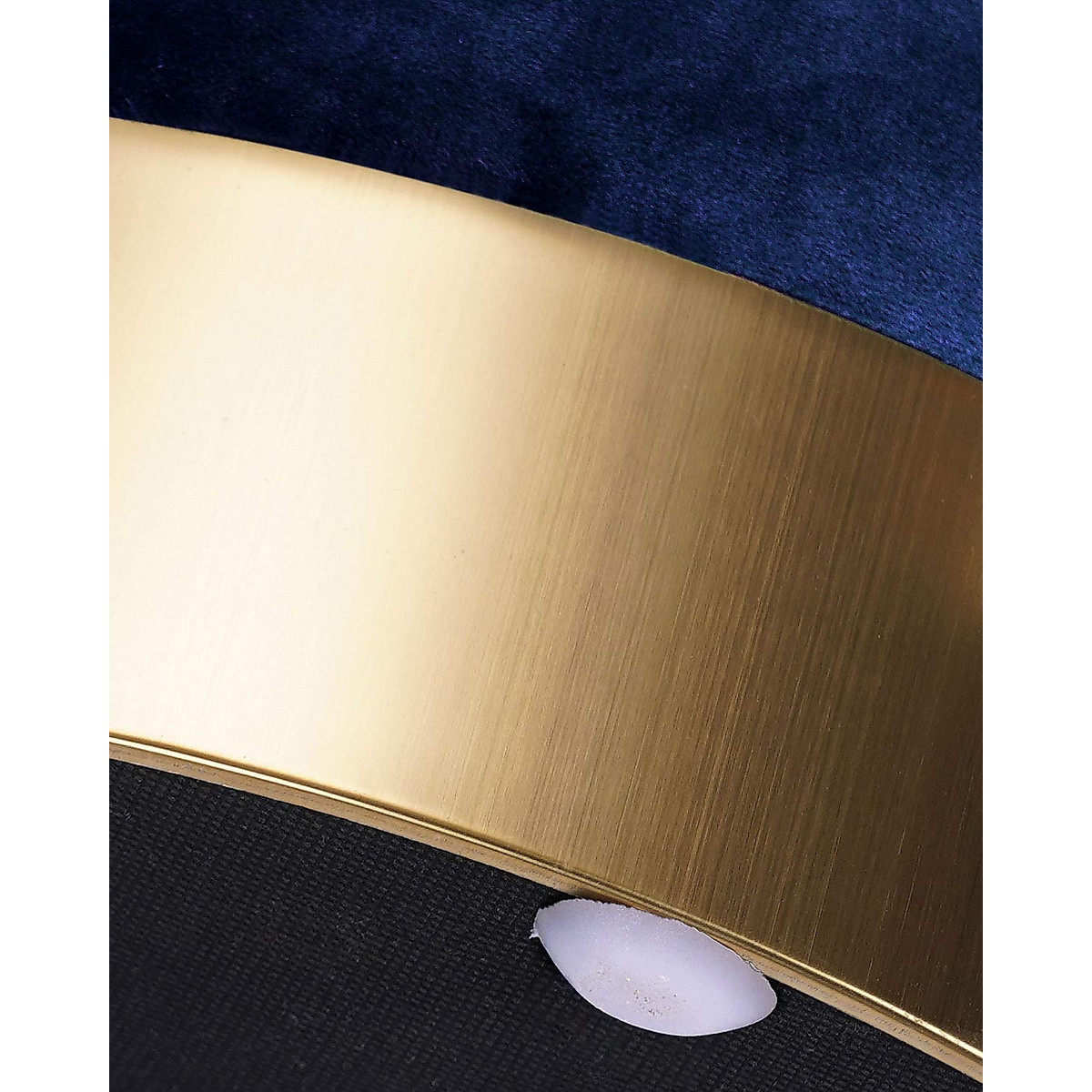 DEERUN Round Velvet Storage Ottoman Foot Rest Stool/Upholstered Footstool with Gold Plating Base,Pack of 2 (Blue)