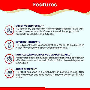 F10 SCXD Concentrated Veterinary Disinfectant & Cleaner with Soap for Kennels, Litter Box, Cage, Terrariums, Habitats, Vet Practices - 100 ml (3.4oz)