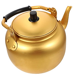 HEMOTON Tea Serving Kettle Household Korean Raw Rice Wine Storage Aluminium Kettle Pot Anti Leak Water Soup Kettle for Home Restaurant Kitchen 2L