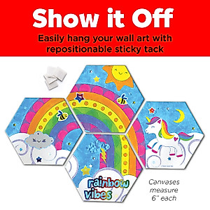 Faber-Castell Rainbow Vibes Wall Art Craft Kit - Paint and Decorate Your Own Unicorn Canvas Art, Unicorn Painting Kit for Kids, Arts and Crafts for Ages 6-8+, Purple