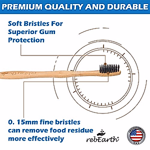 Bamboo Aesthetic Toothbrush Wood Set of 10 | Ultra Soft Bristles | Black Charcoal Infused | American Brand | Upgrade Hygiene & Reduce Waste | Brushes Teeth Care | Earth Friendly | Plant Based