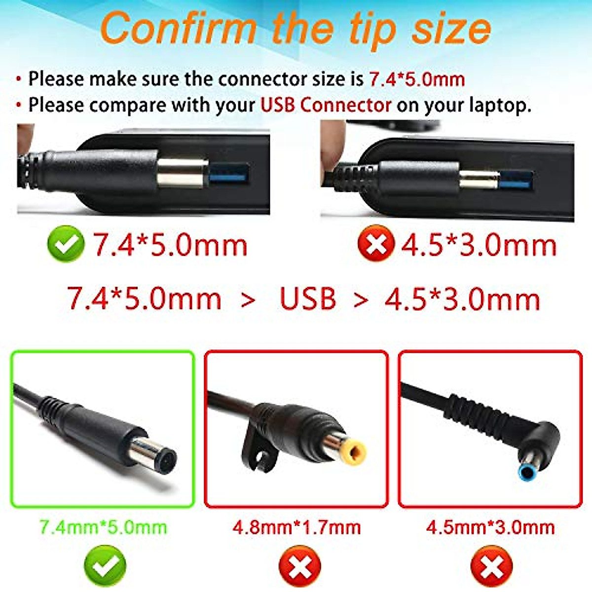 65W 18.5V 3.5A HP 2000 Laptop Charger Replacement for HP Pavilion DV7 DV6 G6 G7 DV5 DV4 DM4 G62 G72 AC Adapter Power Supply Cord