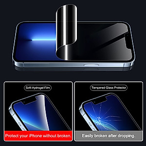 JDHDL [2 Pack] Privacy Screen Protector for iPhone 14 Plus/iPhone 13 Pro Max, Anti-Spy Anti-Scratch Non-breakable Flexible Soft TPU Film Screen Protector [Easy Installation] (Not Tempered Glass)